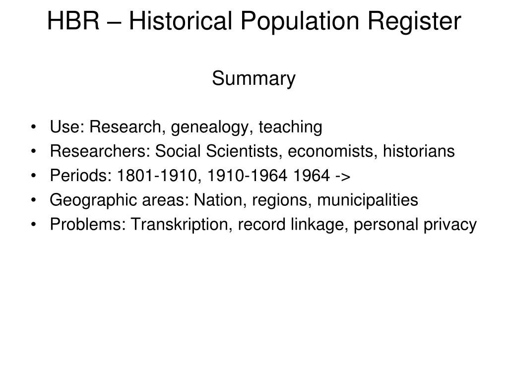 PPT - Historical population register 1801-1964 PowerPoint Presentation ...