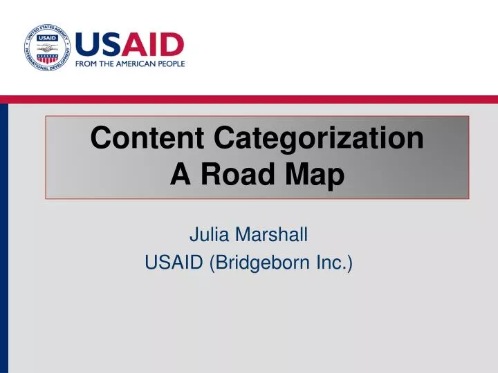 PPT - Content Categorization A Road Map PowerPoint Presentation, free ...