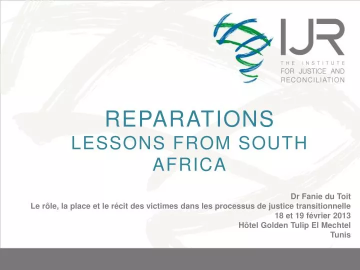 PPT - Reparations Lessons from South Africa PowerPoint Presentation ...