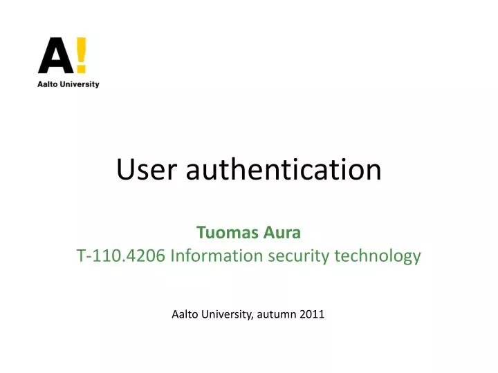 PPT - User authentication PowerPoint Presentation, free download - ID ...