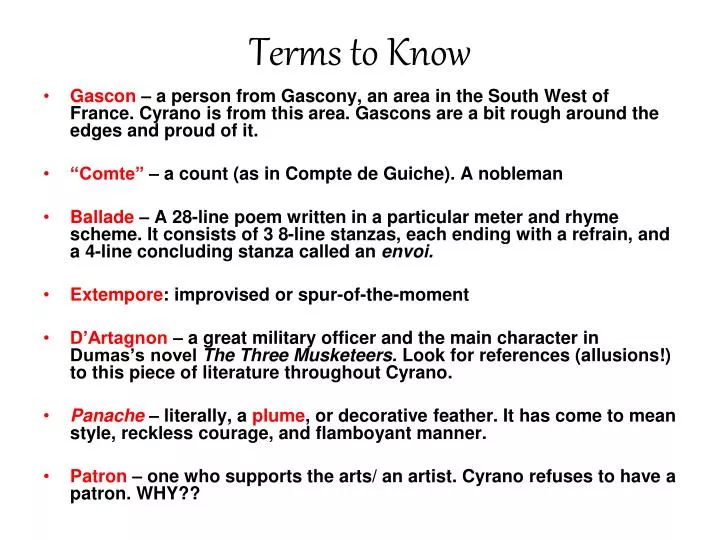 PPT - Terms to Know PowerPoint Presentation, free download - ID:2150473