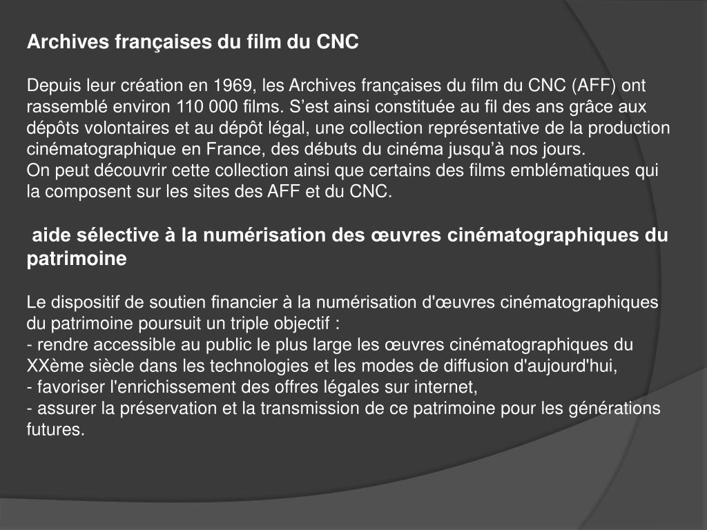 PPT - Centre national du cinéma et de l’image animée PowerPoint ...