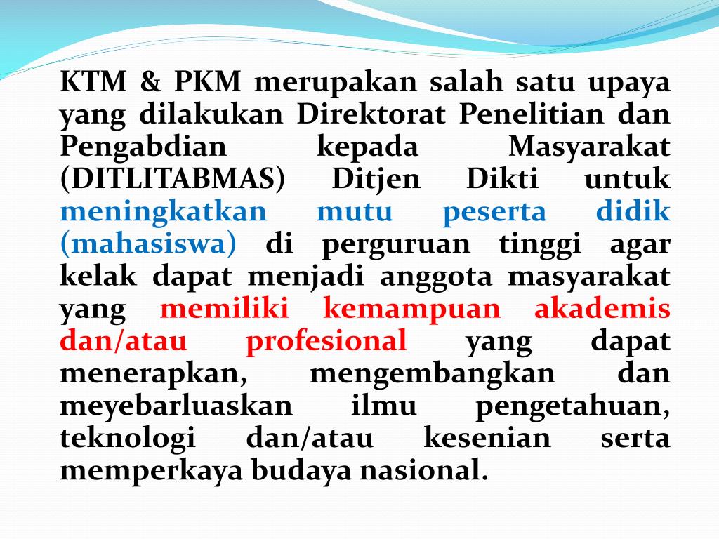 PPT - KEBIJAKAN UNHAS TENTANG KEGIATAN KARYA TULIS MAHASISWA (KTM ...