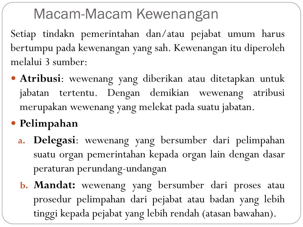 PPT - TEORI KEWENANGAN (THEORIE VAN BEVOEGDHEID ) PowerPoint ...