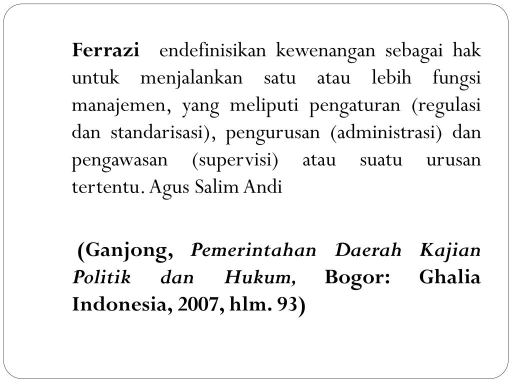 PPT - TEORI KEWENANGAN (THEORIE VAN BEVOEGDHEID ) PowerPoint ...