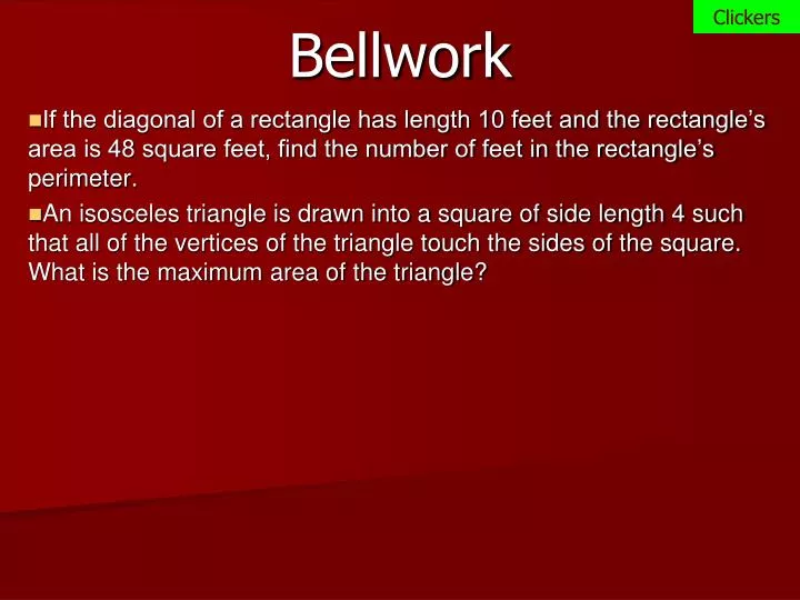 PPT - Bellwork PowerPoint Presentation, free download - ID:2152298