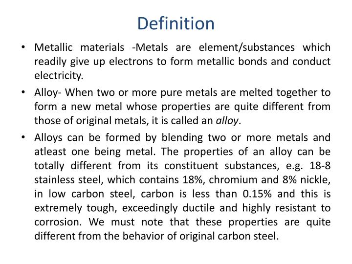 PPT - METALLIC MATERIALS PowerPoint Presentation - ID:2152399