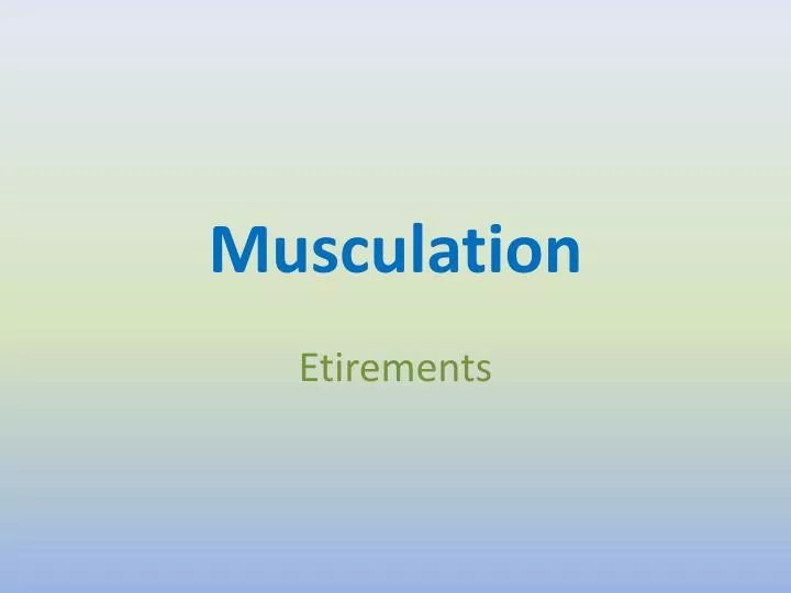 Introduction à l`ECG - Musculation