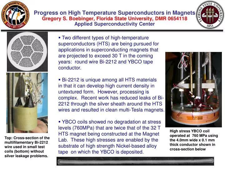 PPT - High stress YBCO coil operated at 760 MPa using the 4.0mm wide x ...