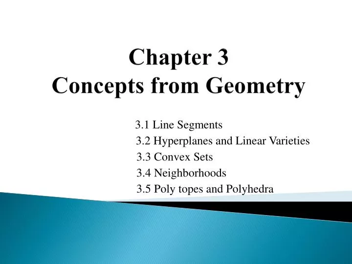 PPT - Chapter 3 Concepts from Geometry PowerPoint Presentation, free ...