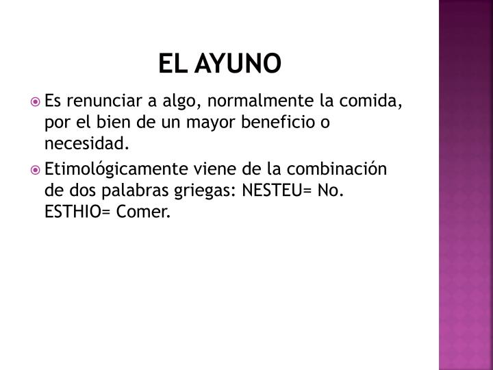 PPT - EL AYUNO PowerPoint Presentation - ID:2153667