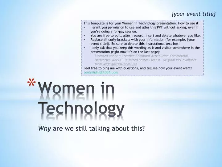 PPT - Women in Technology PowerPoint Presentation, free download - ID ...