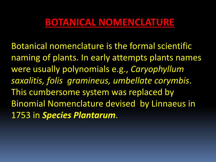 PPT - Taxonomy And International Code of Botanical Nomenclature ...