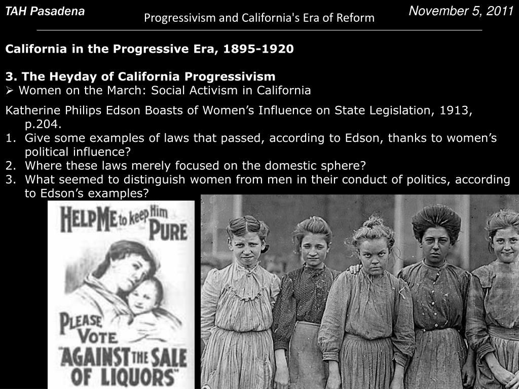 PPT - California in the Progressive Era, 1895-1920 PowerPoint ...