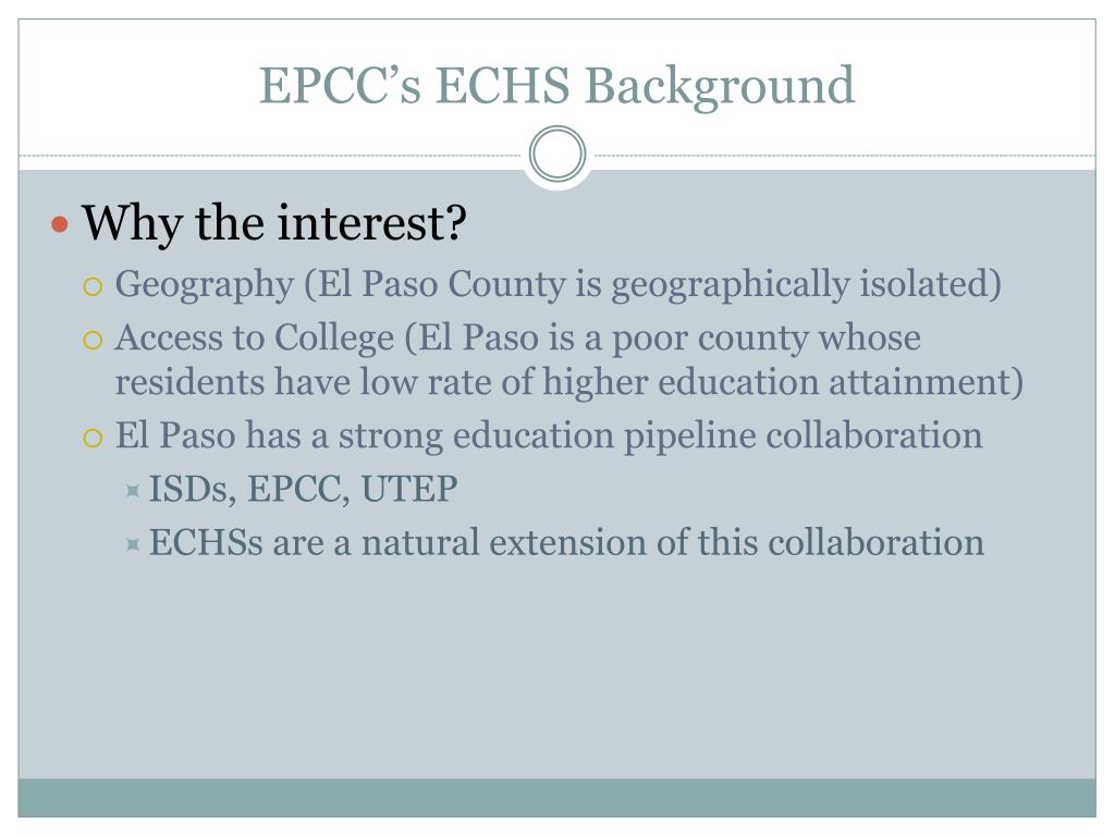 PPT - Early College High Schools at El Paso Community College ...