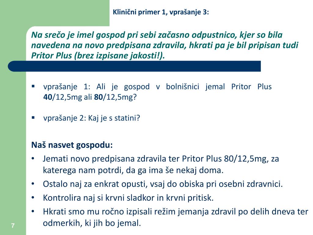 PPT - Zdravila in kronični bolniki klinični primeri - sklop I ...