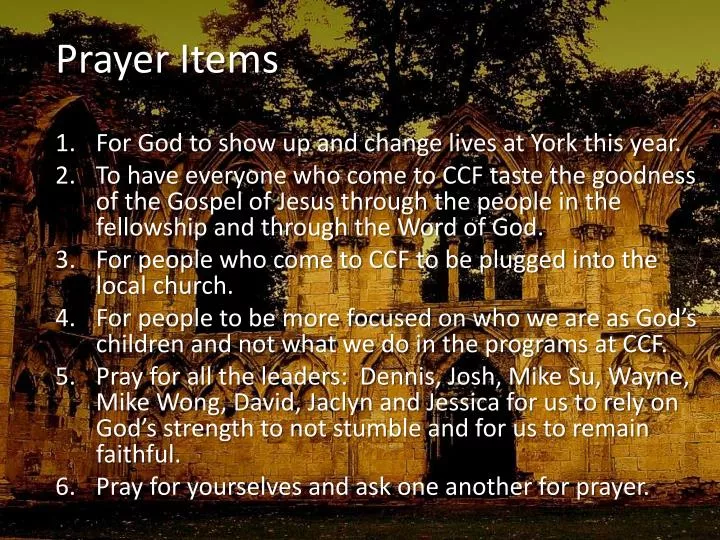 PPT - Prayer Items PowerPoint Presentation, free download - ID:2157803