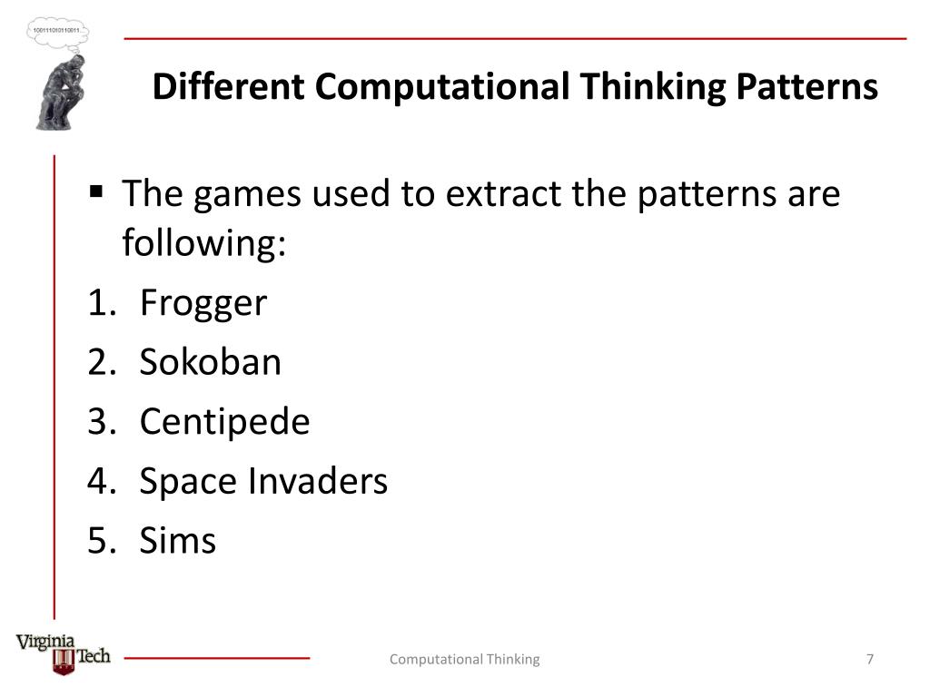 Ppt Computing Computational Thinking Using Computational Thinking Patterns Powerpoint