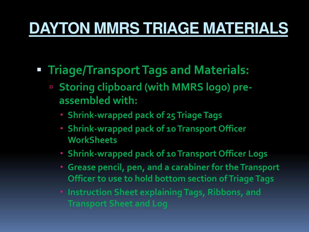 PPT - Guidance for Use of Dayton MMRS SALT Triage Materials PowerPoint ...