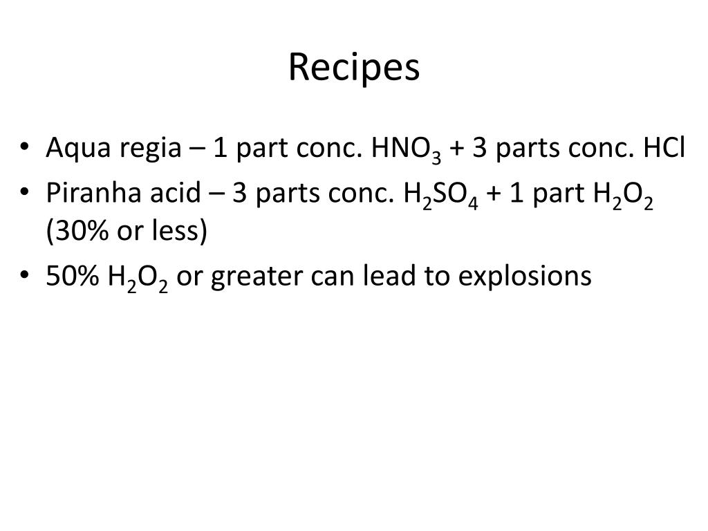 PPT - Tuesday Safety Talk: Aqua Regia & Piranha Acid PowerPoint ...