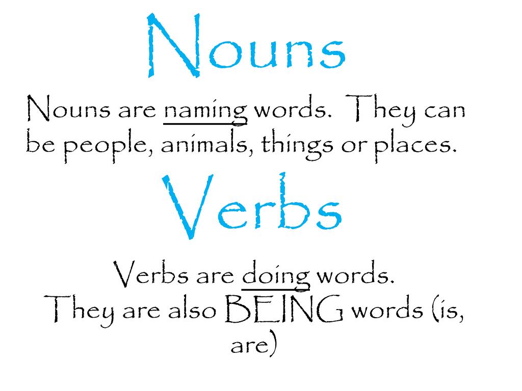 PPT - Nouns are naming words. They can be people, animals, things or ...