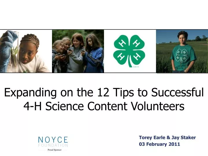 PPT - Expanding on the 12 Tips to Successful 4-H Science Content ...