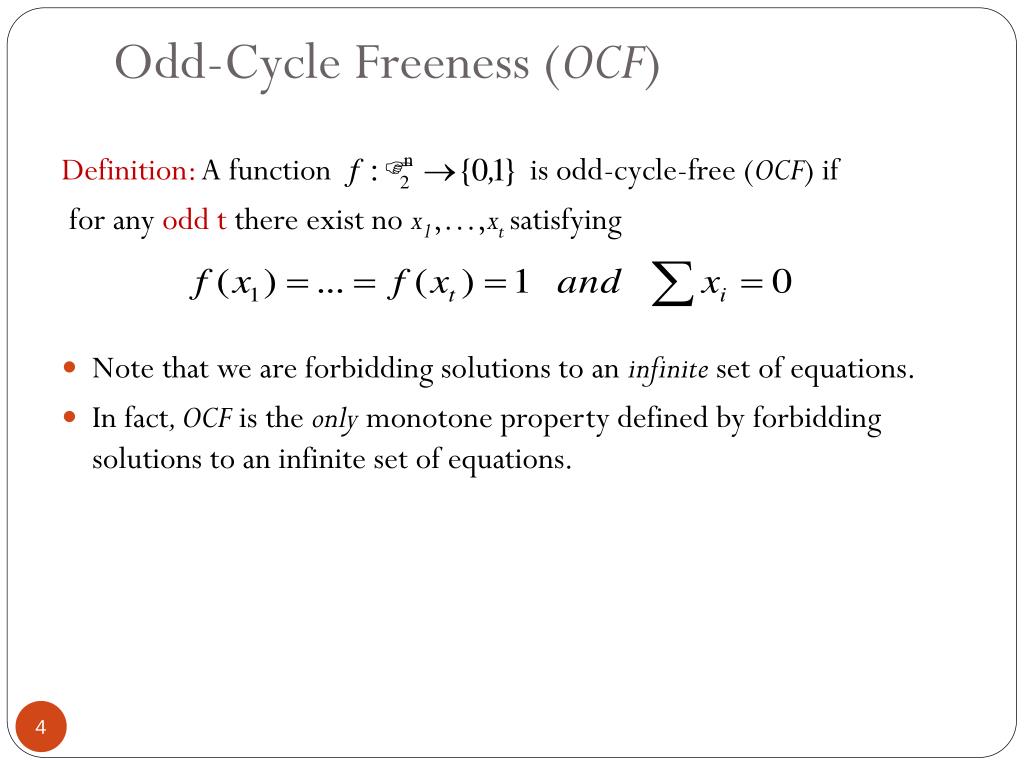 Ppt Testing Odd Cycle Freeness Of Boolean Functions Powerpoint Presentation Id2160266 6092