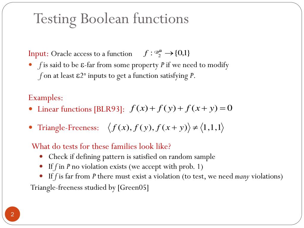 Ppt Testing Odd Cycle Freeness Of Boolean Functions Powerpoint Presentation Id2160266 2486