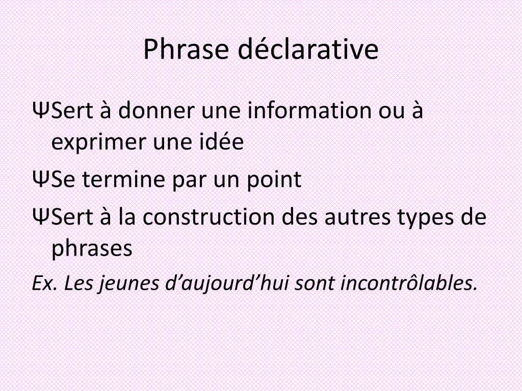 PPT - Les types et formes de phrases PowerPoint Presentation, free ...