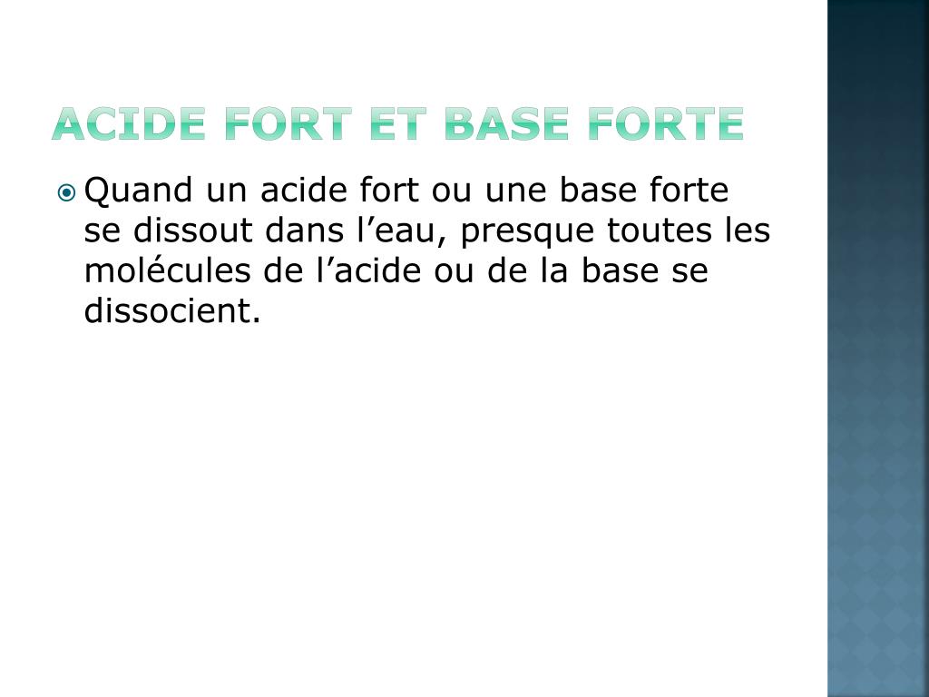 PPT - La force des acides et des bases PowerPoint Presentation, free ...