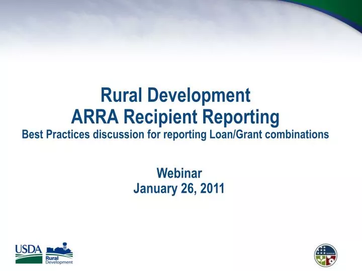PPT - Rural Development ARRA Recipient Reporting PowerPoint ...