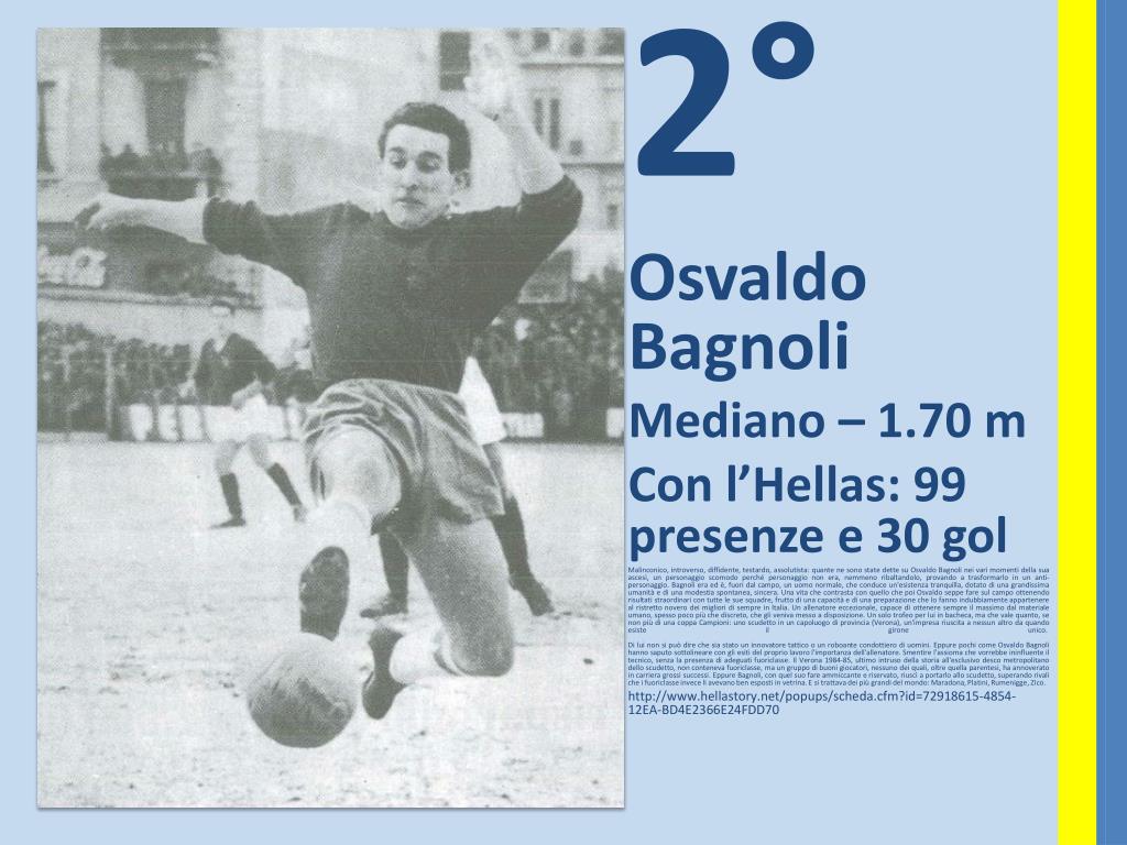 PPT - 10° Angelo Colombo Portiere – 1.68 m Con l’ Hellas : 53 presenze ...