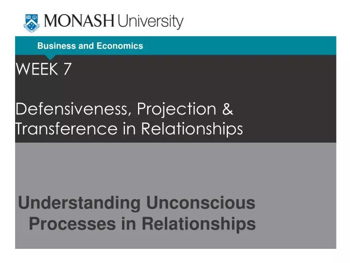 PPT - WEEK 7 Defensiveness, Projection & Transference in Relationships ...