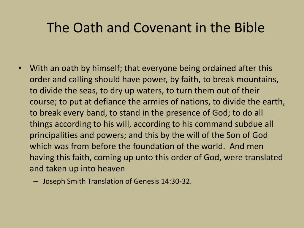 PPT - The Oath and Covenant of the Priesthood; or, a Revelation on the ...