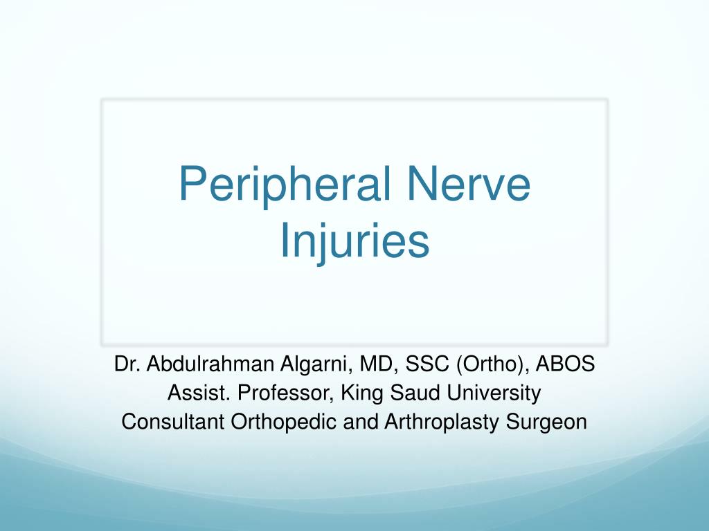 Ppt Peripheral Nerve Injuries Powerpoint Presentation Free Download