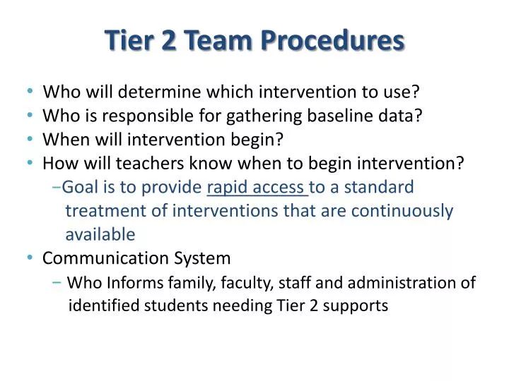 PPT - Tier 2 Team Procedures PowerPoint Presentation, free download ...