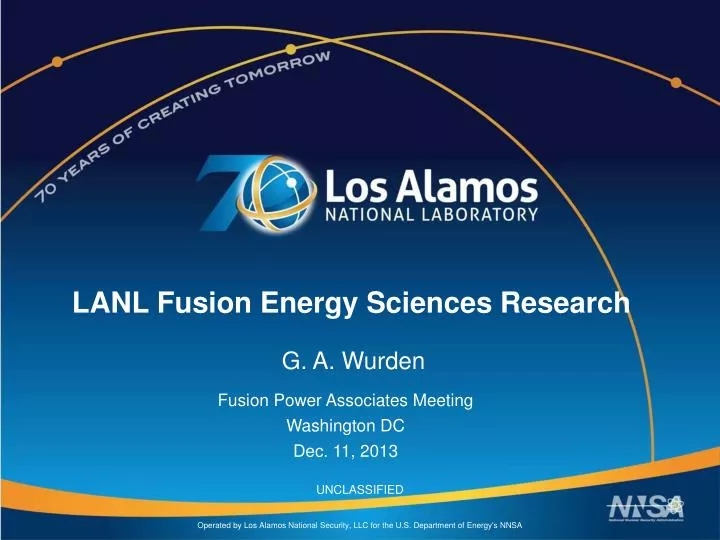 PPT - LANL Fusion Energy Sciences Research PowerPoint Presentation ...