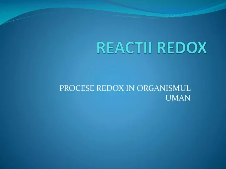 PPT - REACTII REDOX PowerPoint Presentation, free download - ID:2163930