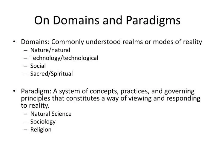 PPT - On Domains and Paradigms PowerPoint Presentation, free download ...