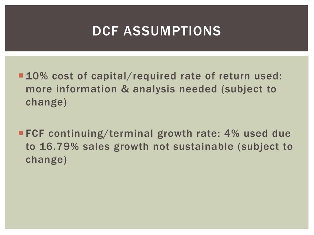 PPT - Module 5: Discounted Cash Flow Valuation Company: chipotle ...