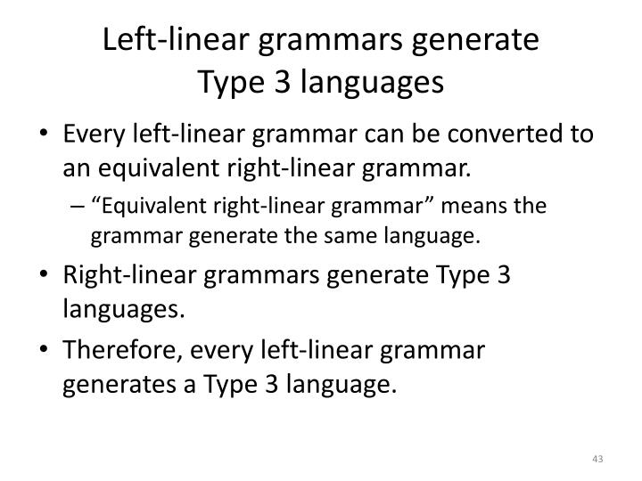 PPT - How to convert a left linear grammar to a right linear grammar ...