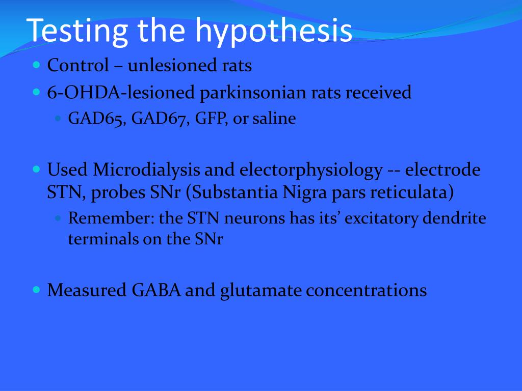 PPT - Subthalamic GAD Gene Therapy in a Parkinson’s Disease Rat Model ...