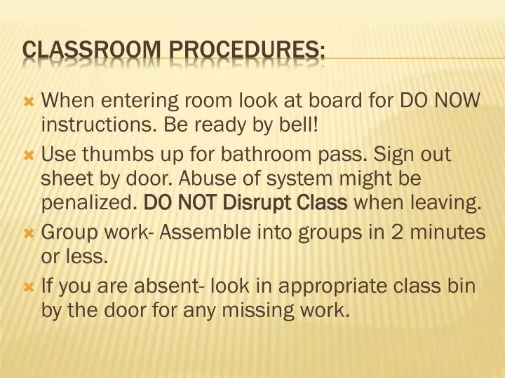 PPT - Classroom Procedures: PowerPoint Presentation, free download - ID ...