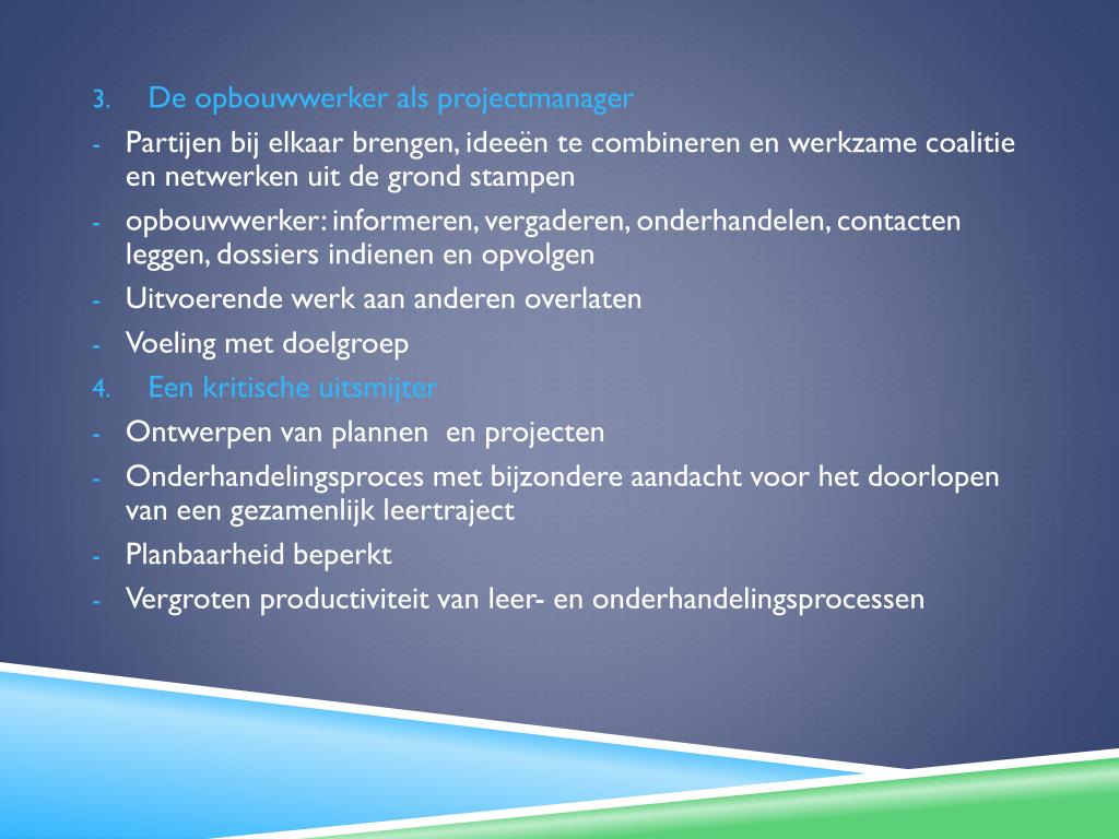 PPT - Projectmatig werken: een zakelijke aanpak voor nieuwe uitdagingen ...