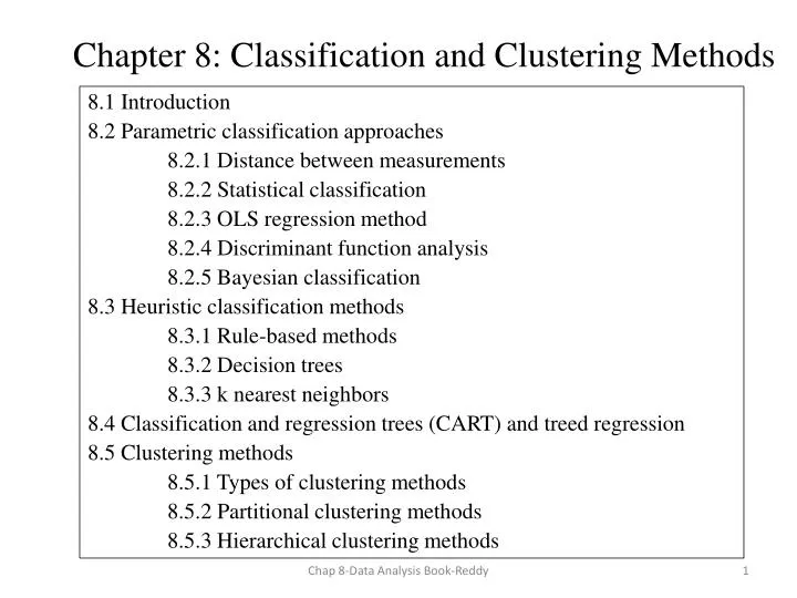 Ppt Chapter 8 Classification And Clustering Methods Powerpoint Presentation Id2166362
