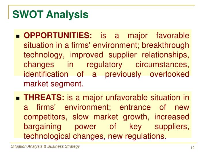 PPT - Chapter 6 Strategy Formulation; Situation Analysis & Business ...