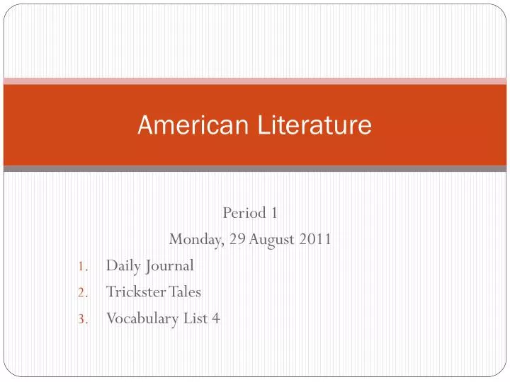 PPT - American Literature PowerPoint Presentation, free download - ID ...