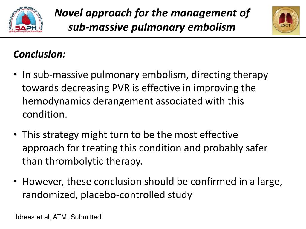 Ppt Treatment Of Submassive Pulmonary Embolism Is Thrombolysis The