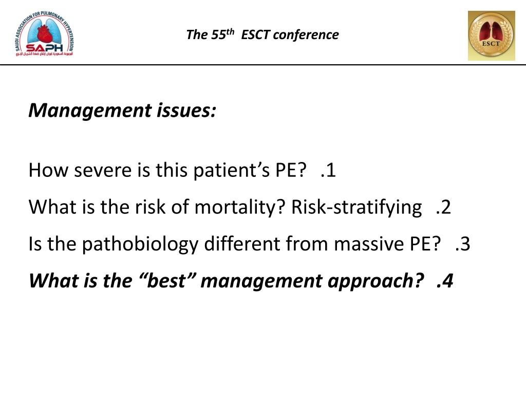 Ppt Treatment Of Submassive Pulmonary Embolism Is Thrombolysis The