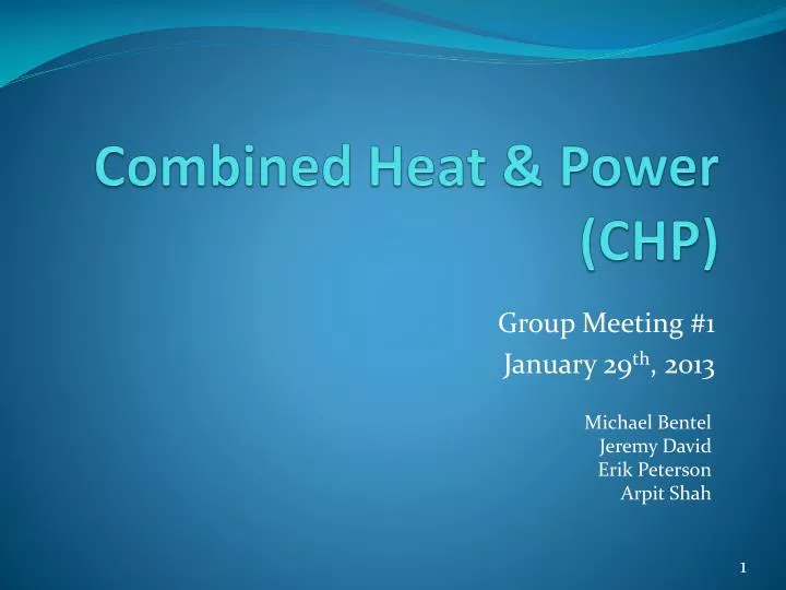 PPT - Combined Heat & Power (CHP) PowerPoint Presentation, free ...